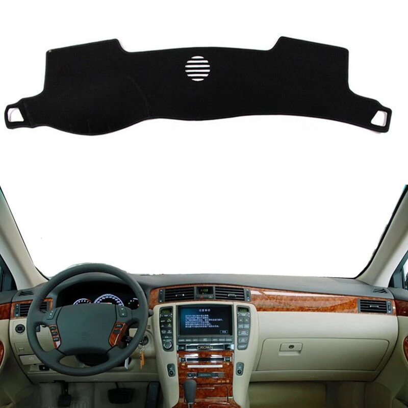 Черный козырек на приборную панель Toyota Crown S180 (2003-2008) LHD, Red Edge
