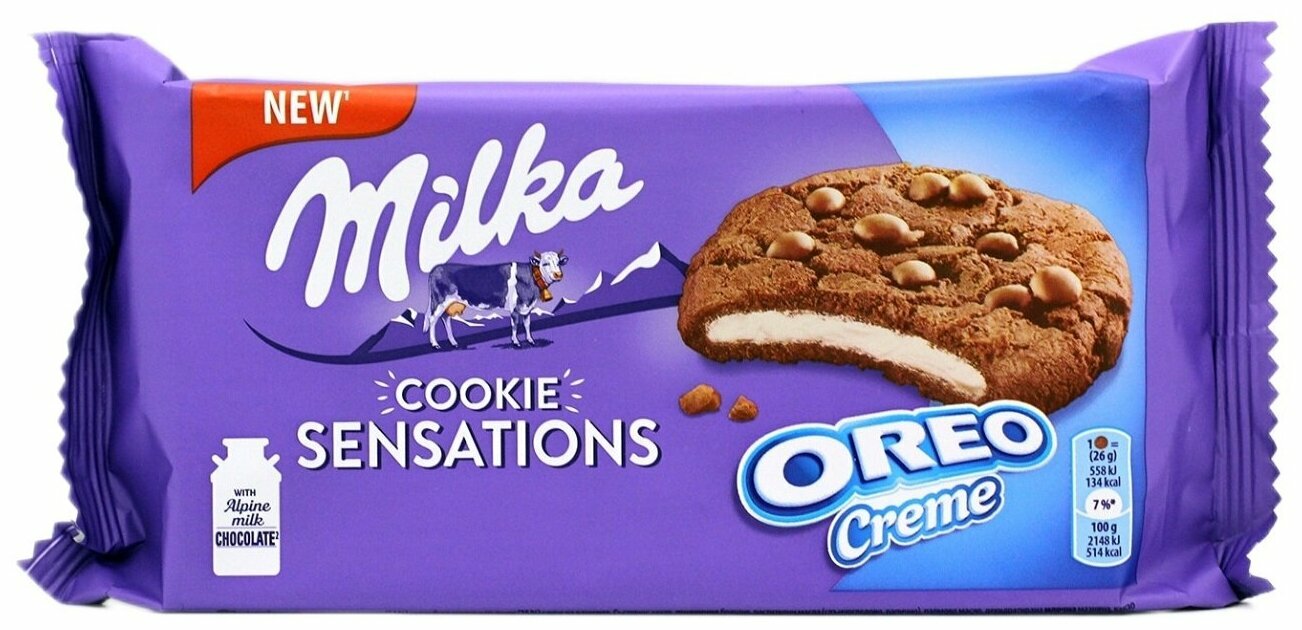 Печенье Milka Oreo Sensations Cookies / Милка Орео Шоколадная Сенсация (Европа), 1шт. 156 грамм