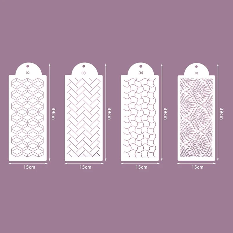 Пластиковый трафарет для торта FAIS DU 4pcs Set M
