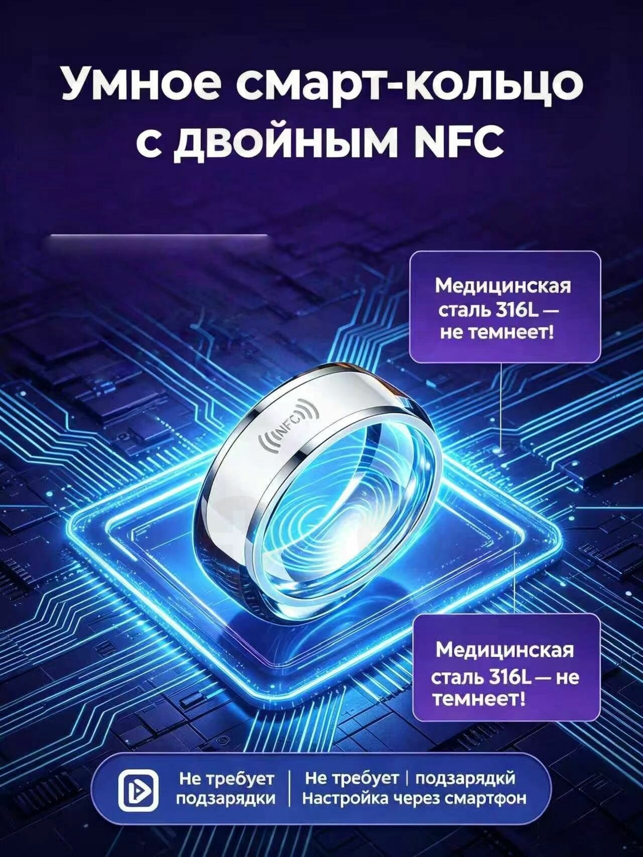 Умное NFC-кольцо для обмена данными, быстрой разблокировки телефона и бесконтактной оплаты платежное кольцо для разблокировки