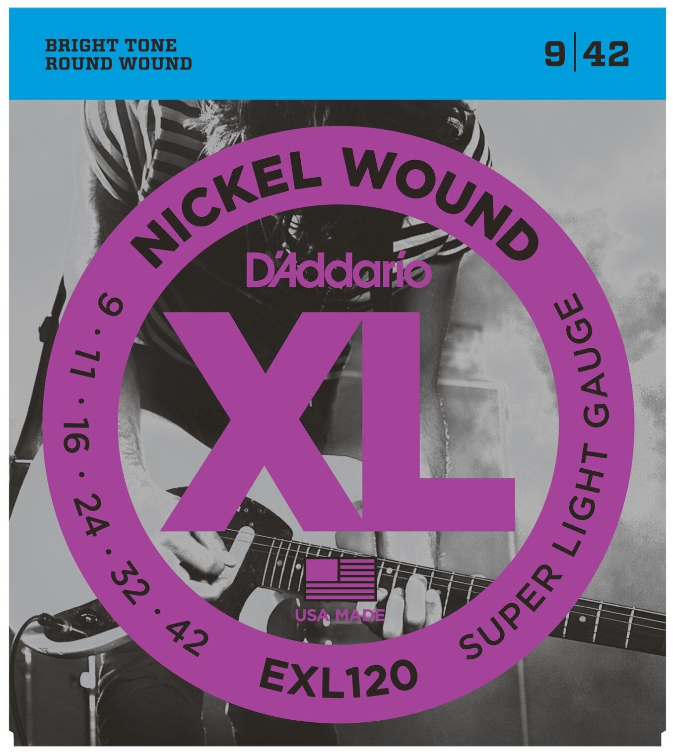 Струны для электрогитары D'Addario EXL120 Nickel Wound XL 09-42