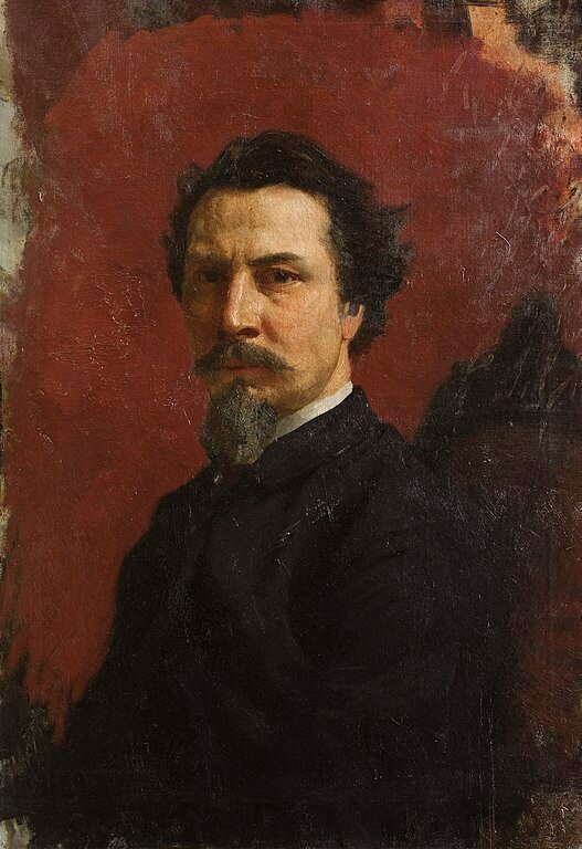 "Автопортрет", Семирадский Г. И, картина для интерьера (репродукция) (30х44 см / на подрамнике)