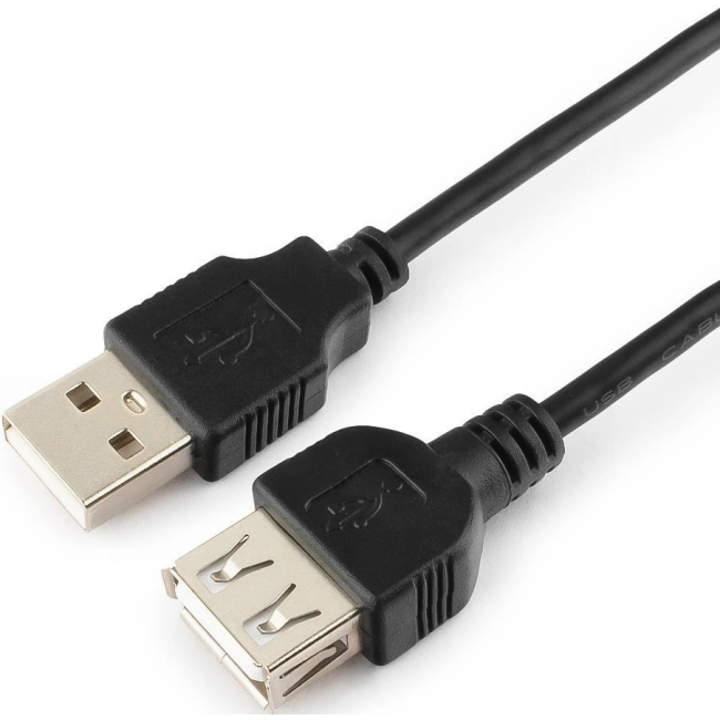 Кабель-удлинитель USB2.0 Cablexpert CC-USB2-AMAF-6B-N, AM/AF, медь, серия Pro, 1.8м, черн, пакет — фото 1