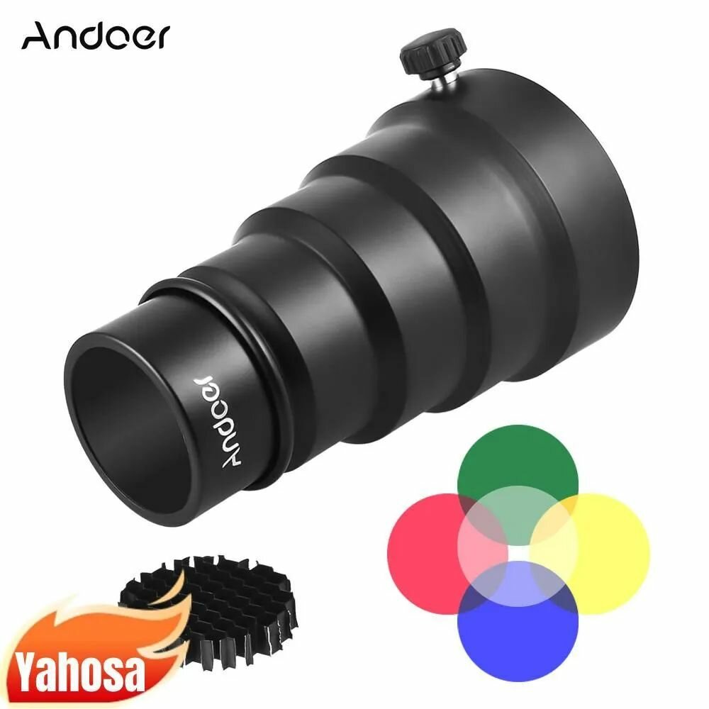 Andoer 98mm Мини Вспышка, Комплект с Цветными Фильтрами для Фотостудийной Съемки