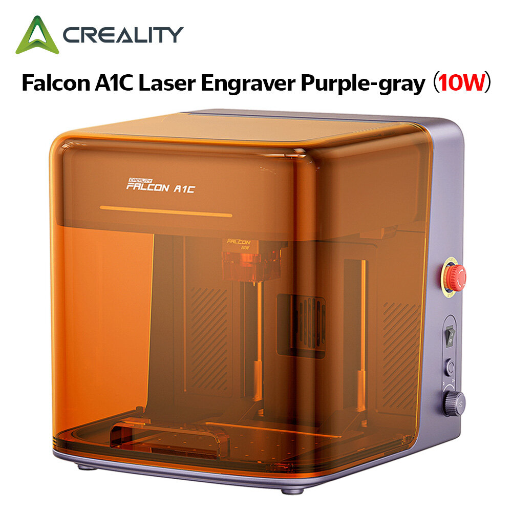 Гравер лазерный Creality Falcon A1C Purple-gray 10 Вт, закрытый, Позиционирование AI-камерой,15000 мм/мин, 150*150MM