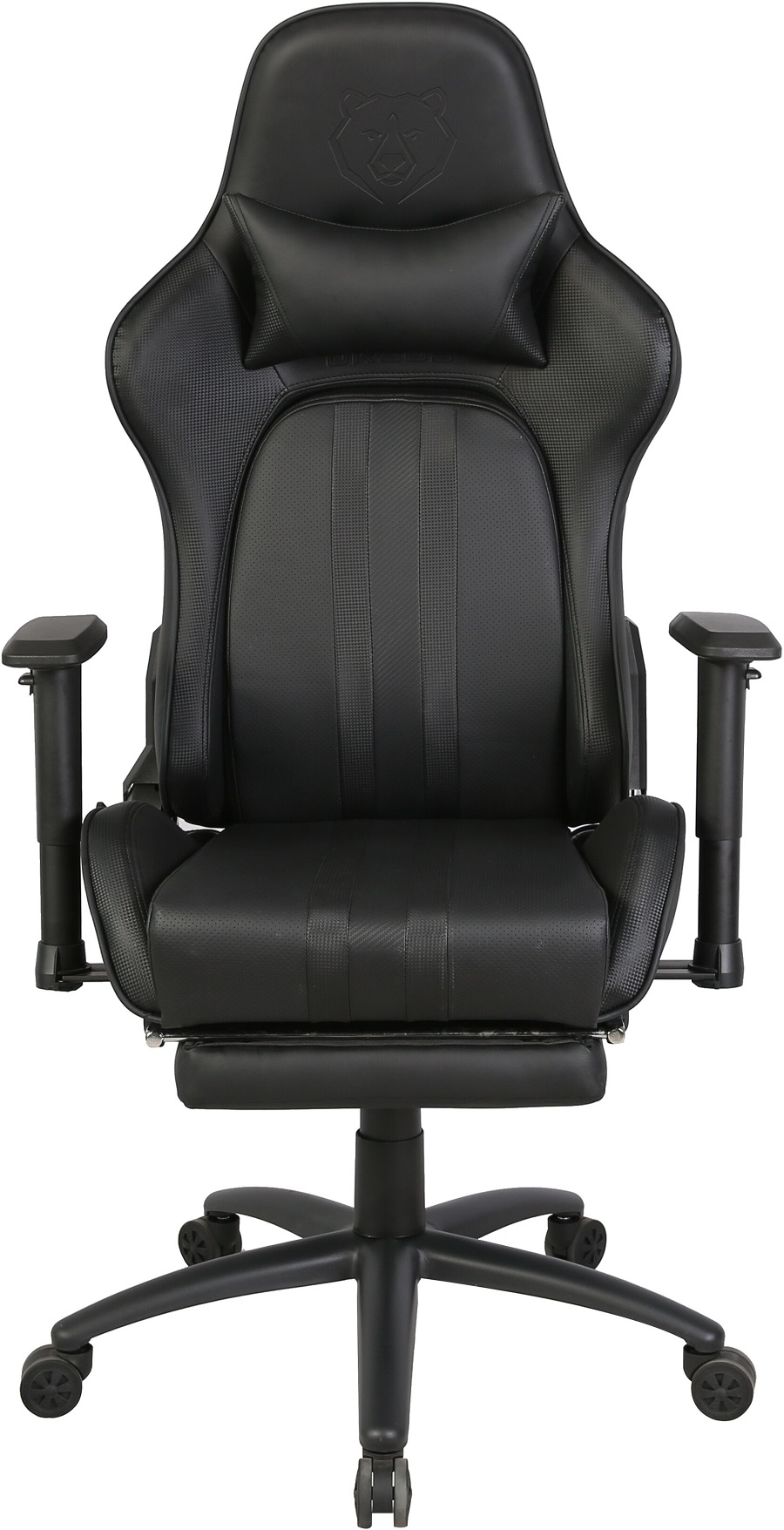 Кресло игровое компьютерное URZUS Paladin Black UR-7351145, экокожа, черный