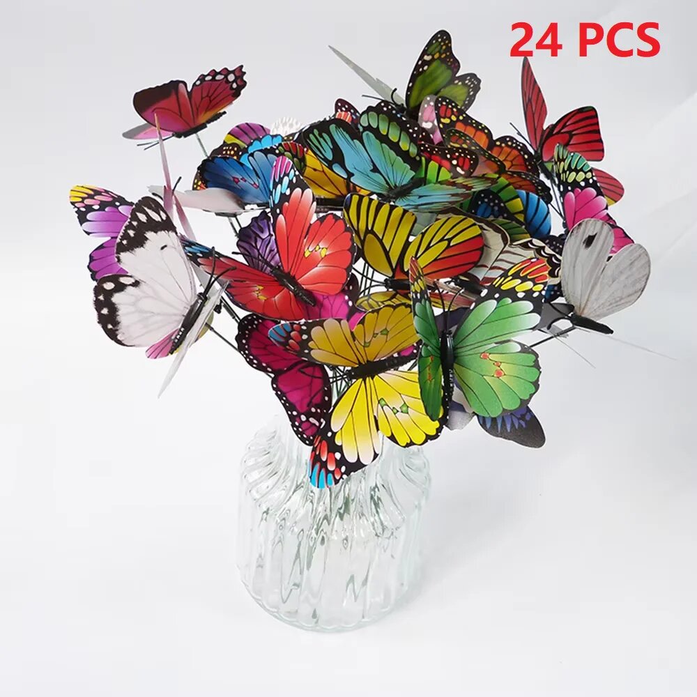 Пластиковые декоративные бабочки для сада 50 шт. 24pcs