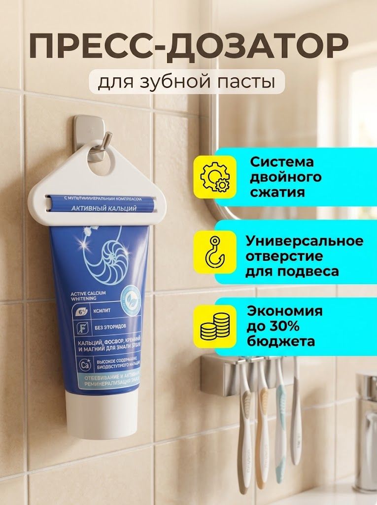 Выдавливатель для зубной пасты, пресс дозатор для тюбиков (3 шт)