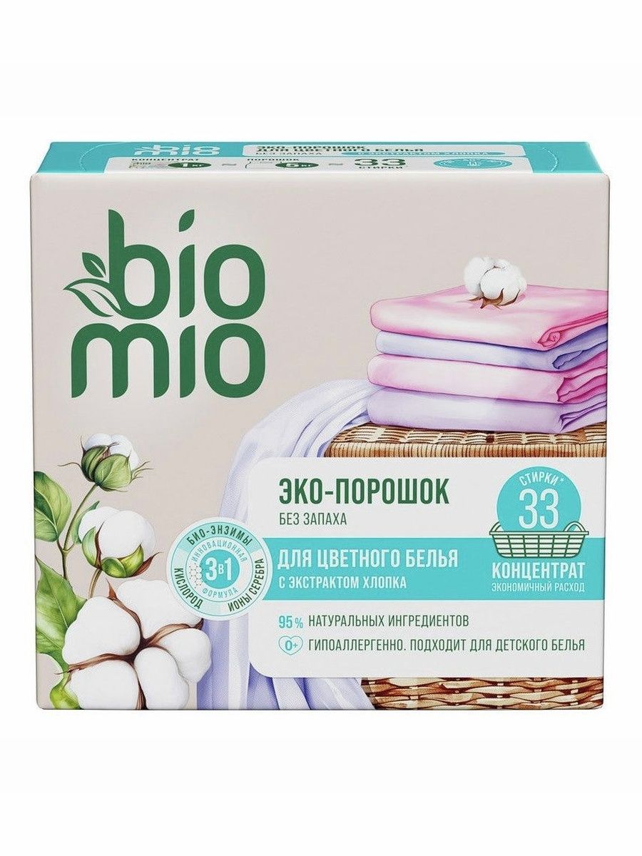 BioMio Стиральный порошок Эко-концентрат Для цветного белья, 1кг