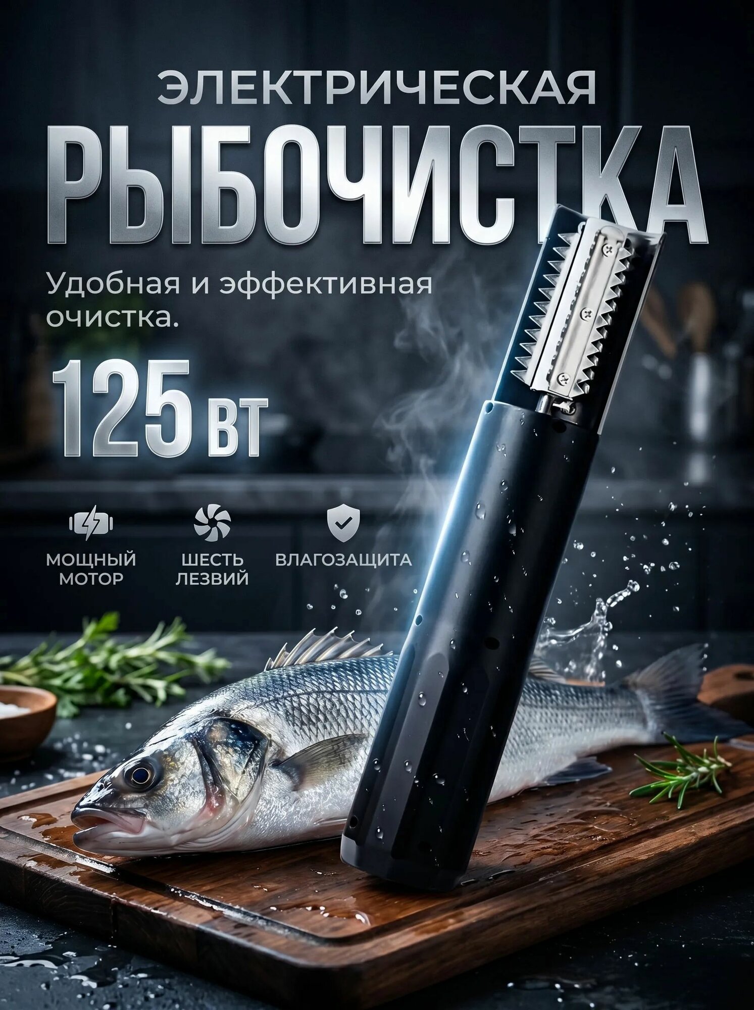 Беспроводная электрическая рыбочистка аккумляторная