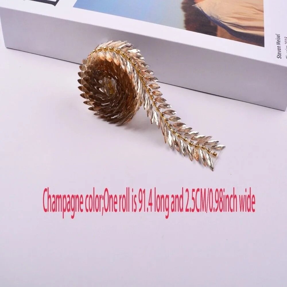 Стразовая лента Champagne, 91.4 см, 2.5 см
