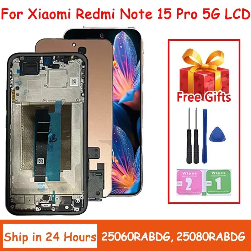 6,83-дюймовый AMOLED-дисплей для Xiaomi Redmi Note 15 Pro 5G, сенсорный экран для Ori Black Frame