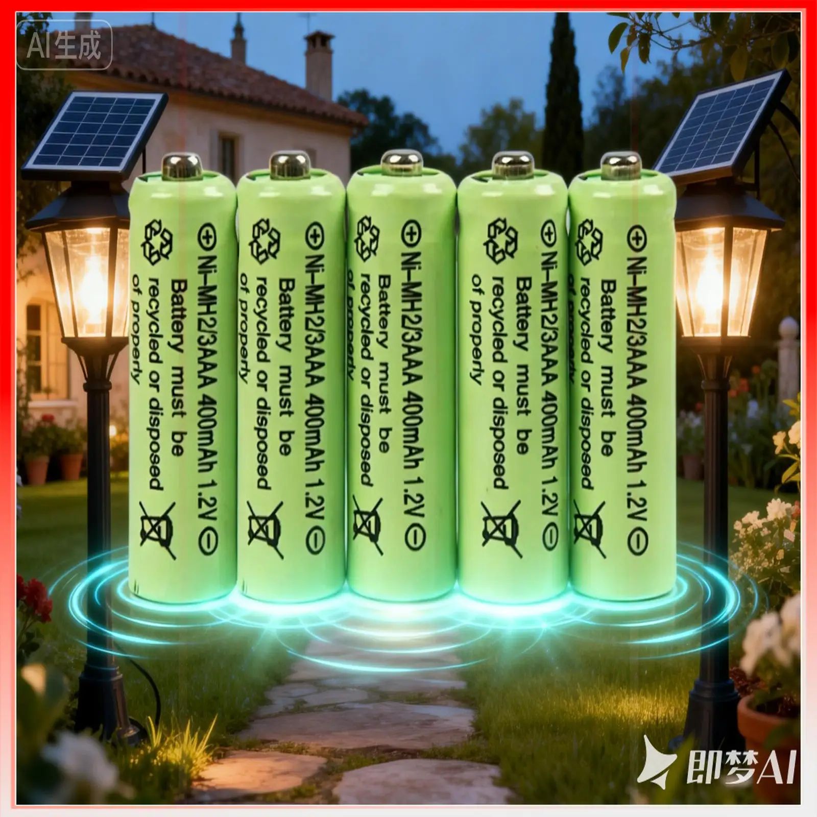 Аккумулятор 2/3 AAA NI-MH 1.2v 400mah 28x10мм 5 шт, не батарейка типа ААА 44-2