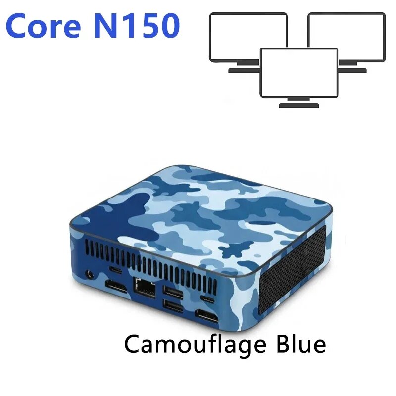 Мини-ПК Core N150, камуфляж синий, 16ГБ+1ТБ