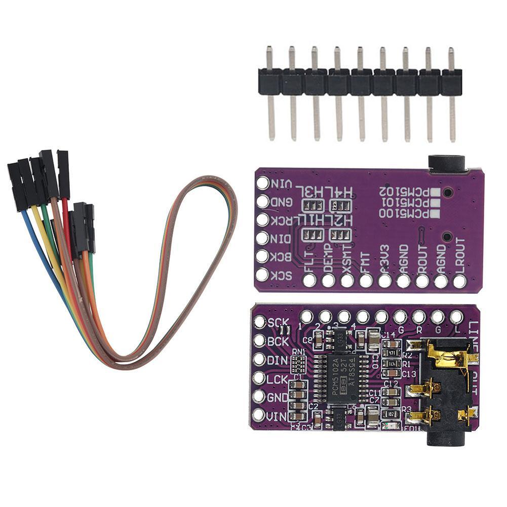 Модуль ЦАП PCM5102A, I2S, стерео, 3,5 мм, фиолетовый
