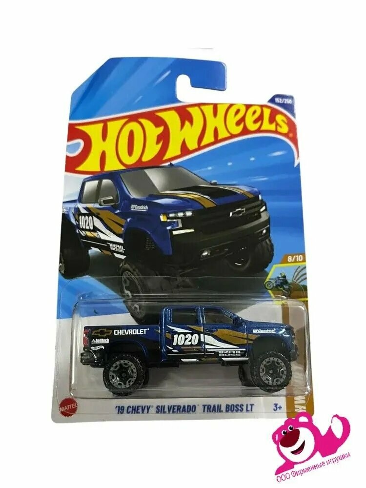 Машинка Mattel Hot Wheels 2025 C4982 '19 Chevy Silverado Trail Boss LT
