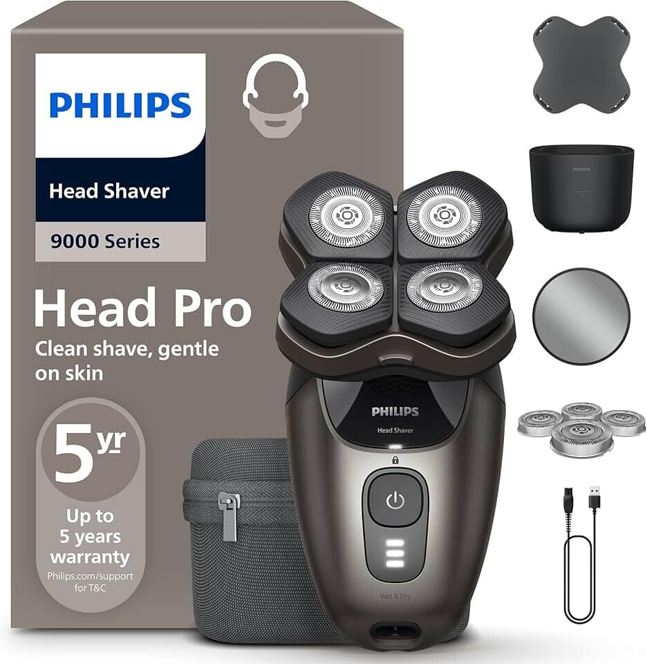 Электробритва для бритья головы Philips Head Shaver Pro Series 9000, HS9980/15.