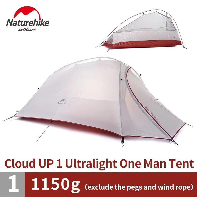 Палатка Naturehike для откры-air 3 человека из ткани 210T/20D силиконовая двухслойная палатка для кемпинга ультралегкая семейная палатка с алюминиевыми стойками-UP1 белая силиконовая