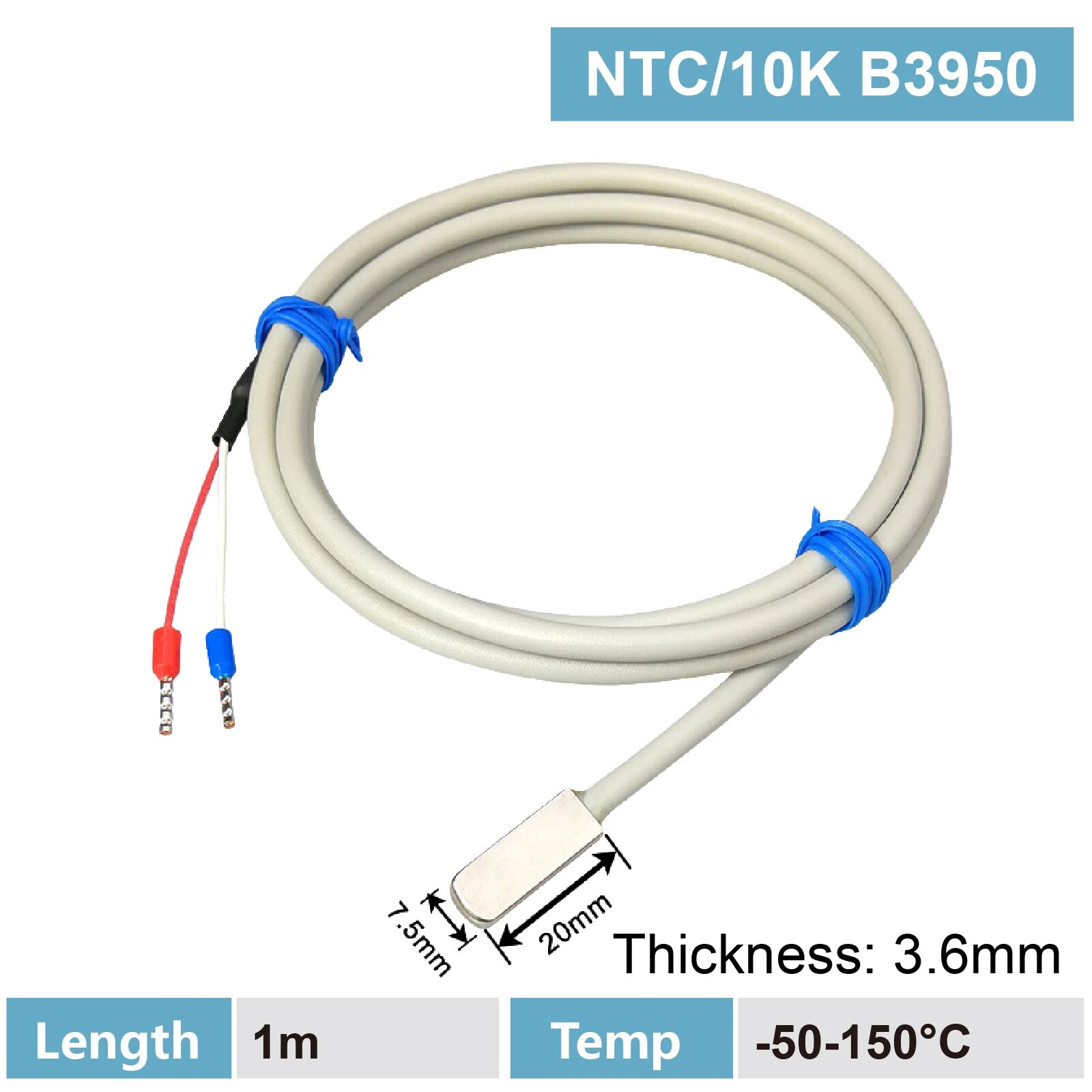 Датчик температуры NTC 10K -50-150°C, 1м