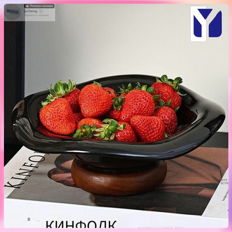 Фруктовница "фруктовница", диаметр 22 см, 1 шт，Зерна грецкого ореха, керамическая тарелка для фруктов
