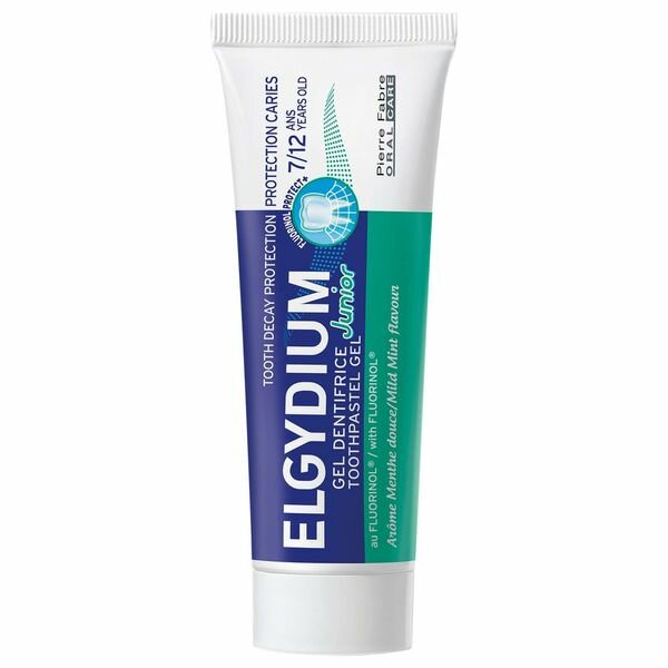 Паста-гель зубная защита от кариеса для взрослых и детей с 7 лет Mild mint Junior Elgydium/Эльгидиум 50мл