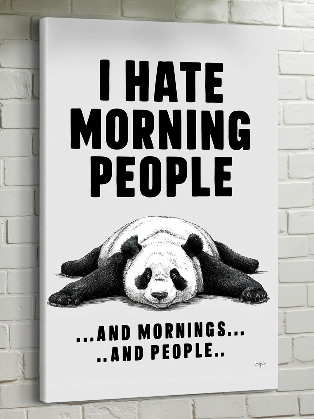 "I Hate Morning People" - картина на холсте, 80x50 см.