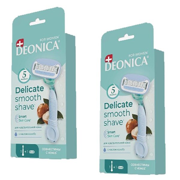 Бритвенный станок Deonica 3 For Women со сменной кассетой 2шт