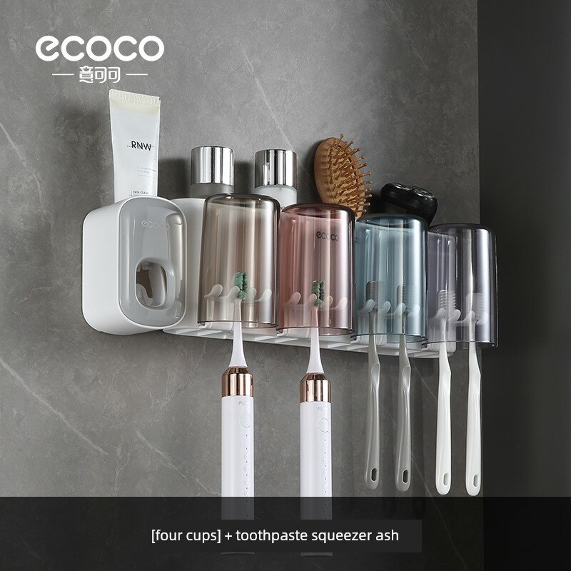 Держатель для зубных щеток ecoco/ECOCO, стакан для полоскания рта без сверления, стакан для зубных щеток, настенный