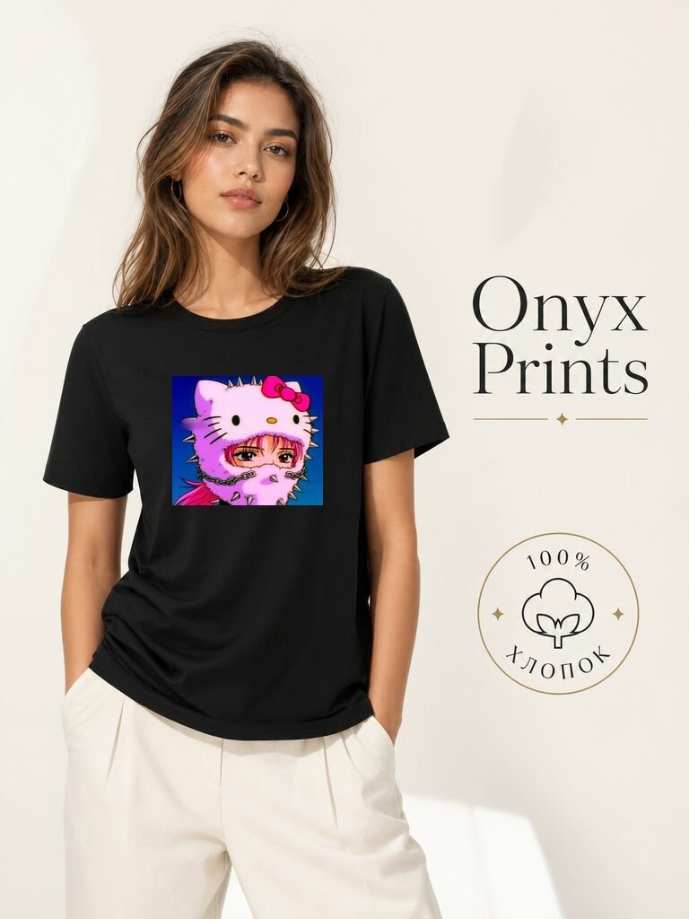 Футболка, размер XS, черный