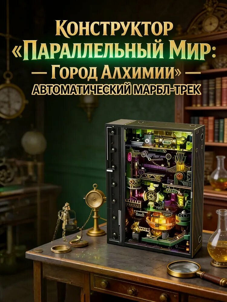ROKR MR04S (Алхимический город)Модель сборки строительных блоков параллельного мира