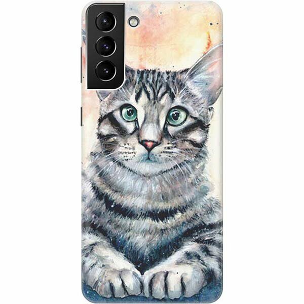 Чехол - накладка ArtColor для Samsung Galaxy S21 Plus с принтом "Ушастый котик"