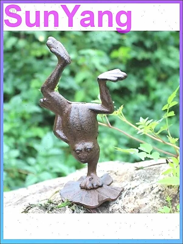 Фигурка "Лягушка", садовая, из чугуна, 16.8 см, цвет коричневый