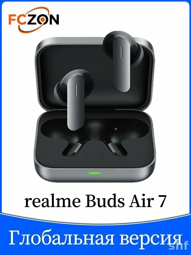 Realme Наушники беспроводные с микрофоном realme Buds Air 7, Bluetooth, USB Type-C, серый
