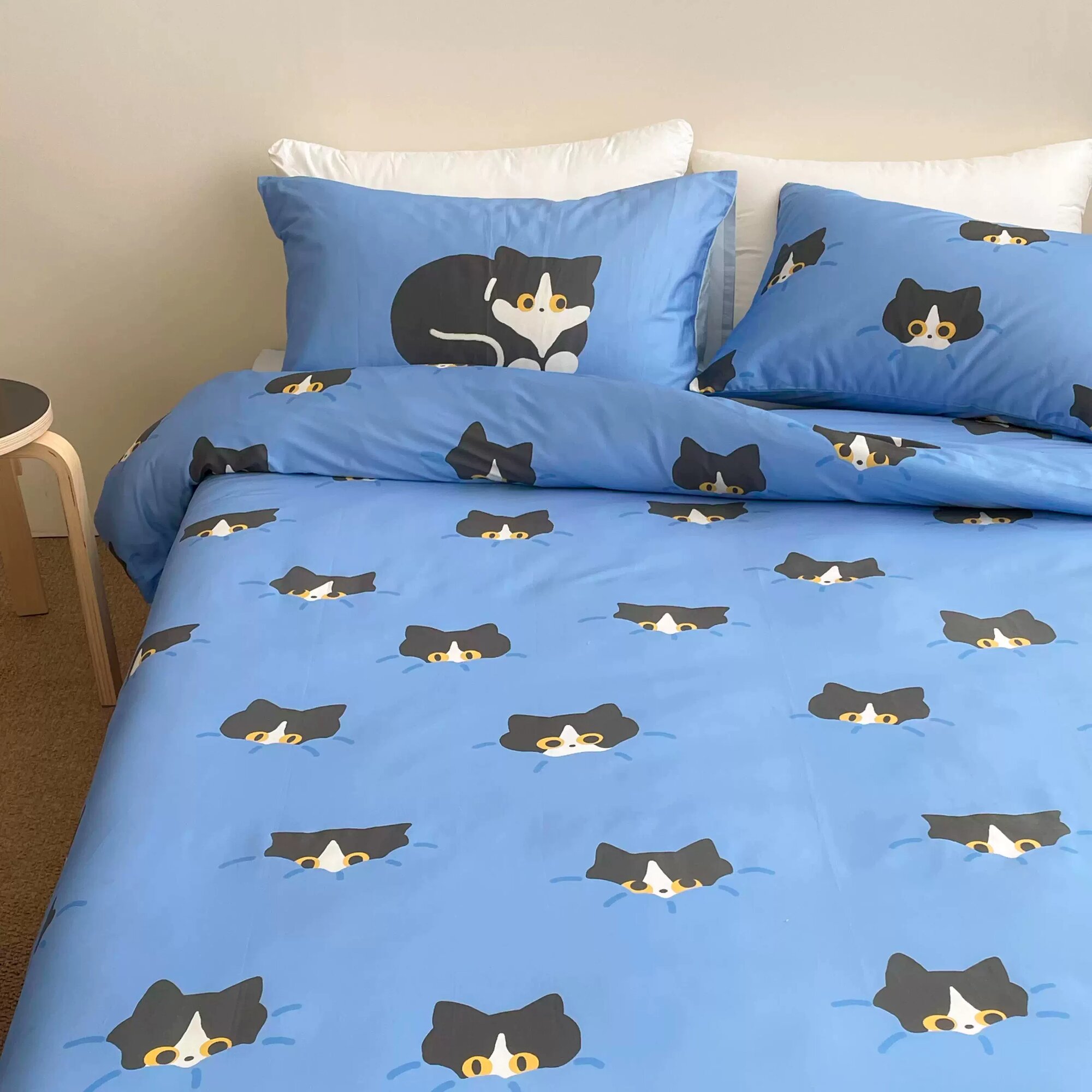 Комплект постельного белья Hide and Seek Original Kitten из длинноволокнистого хлопка 60-х годов, четыре предмета: