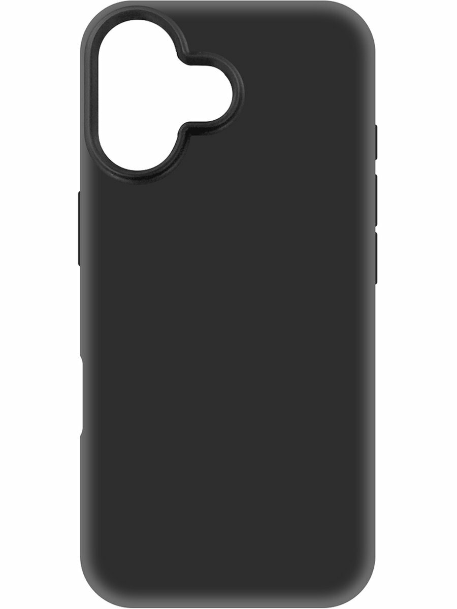 Клип-кейс Krutoff "Soft", для Apple iPhone 16, силикон, черный
