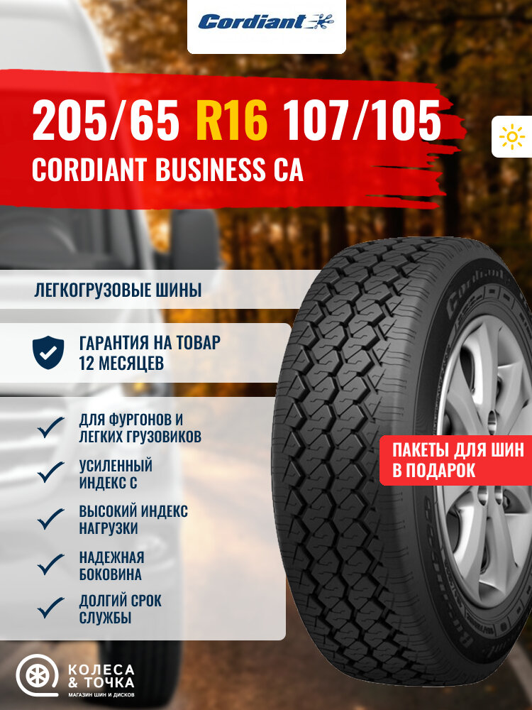 CORDIANT BUSINESS CA 205/65R16 107/105R Легкогрузовая (лето) (203087)