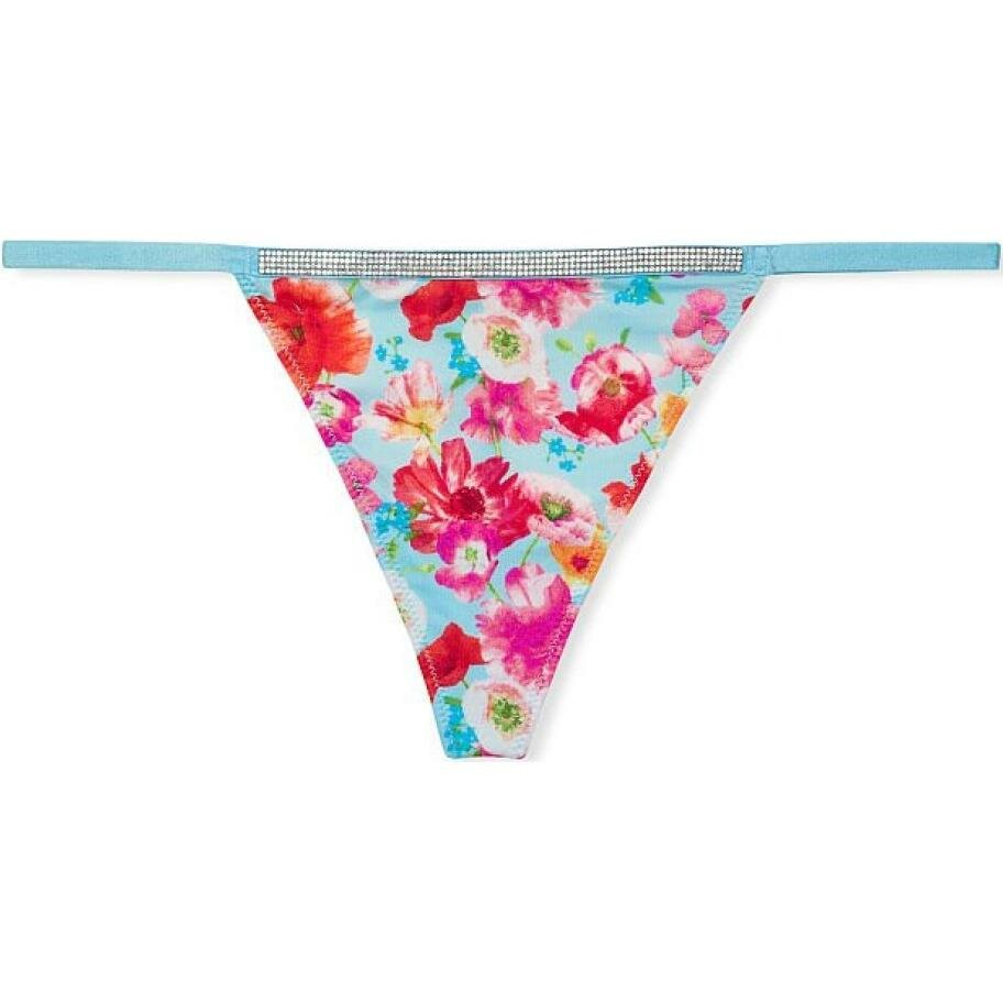 Стринги женские Victoria's Secret VERY SEXY, синие с цветочным принтом, S EU, 1 шт.