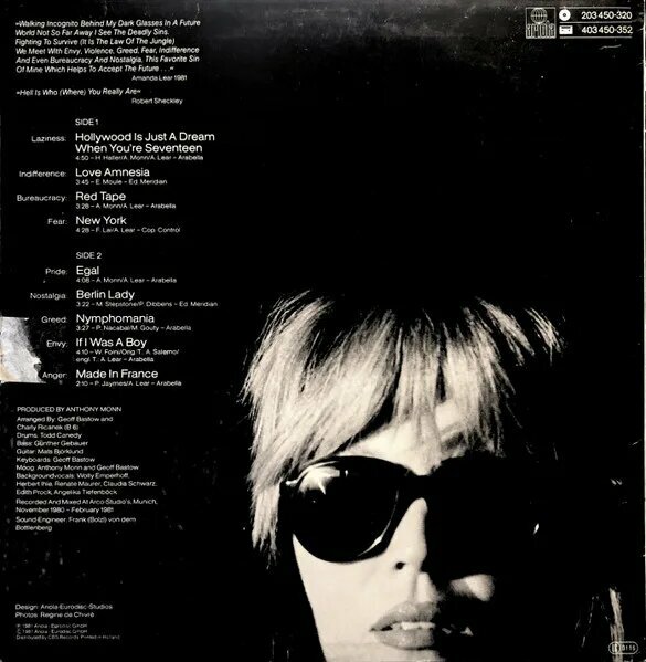 Amanda Lear - Incognito (Holland) EX- — фото 1