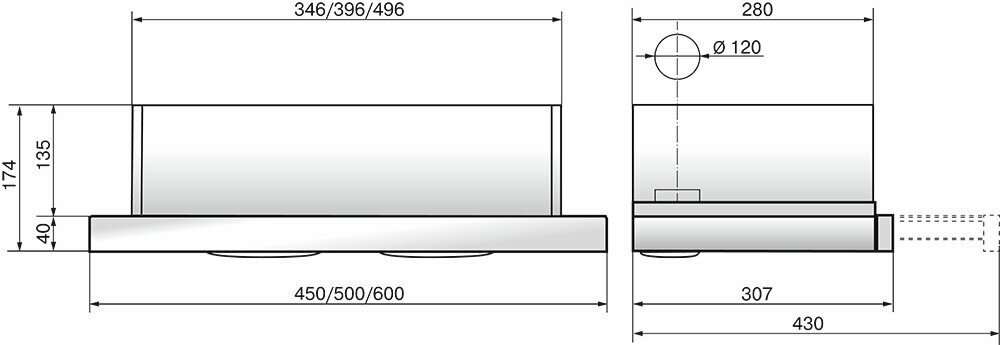 Встраиваемая вытяжка ELIKOR Интегра Glass 45 нерж/белое стекло