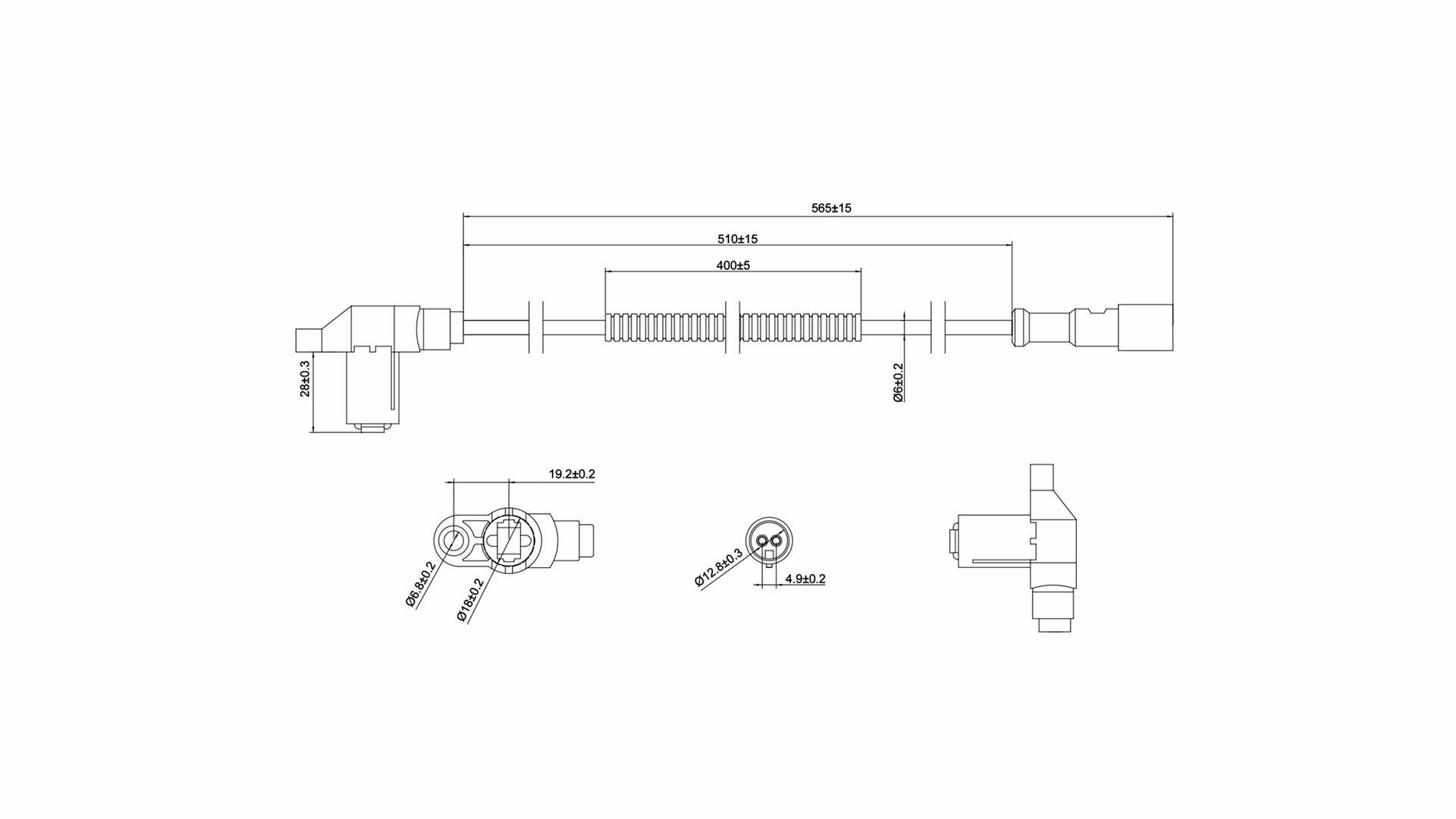 Датчик ABS передн. Opel Astra F 91-