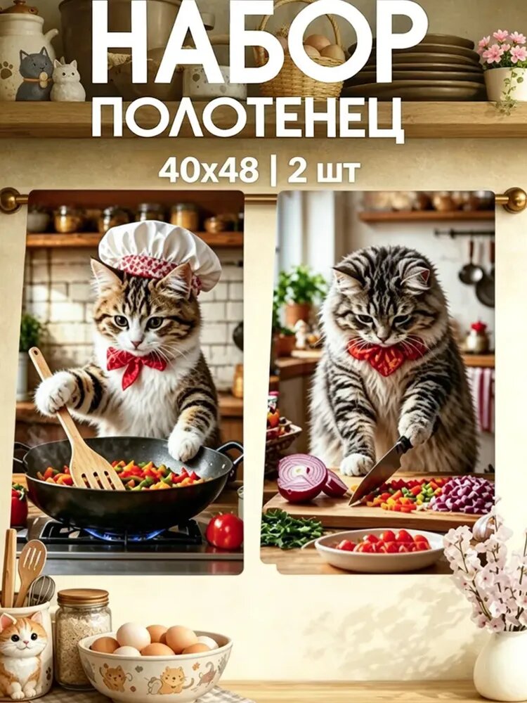 Полотенце кухонное, 40x48, 2шт