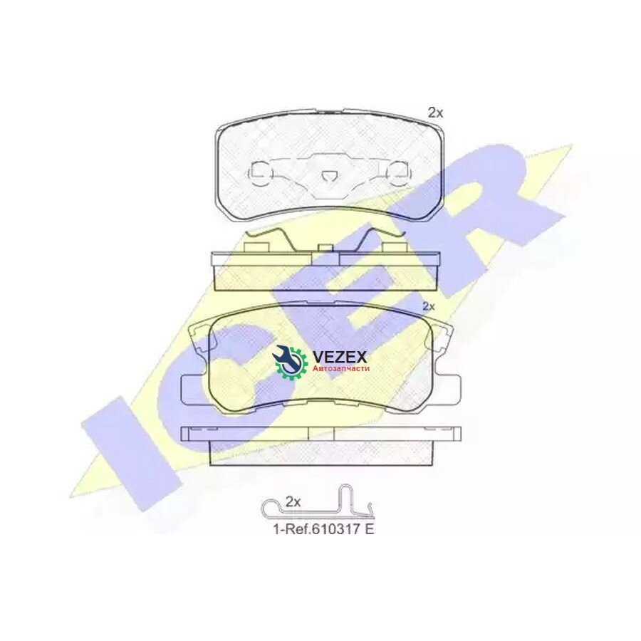 ICER 181375 181375 колодки дисковые задние !\ Mitsubishi Pajero/Montero 1.8GDi/3.2Di/3.5GDi 99>
