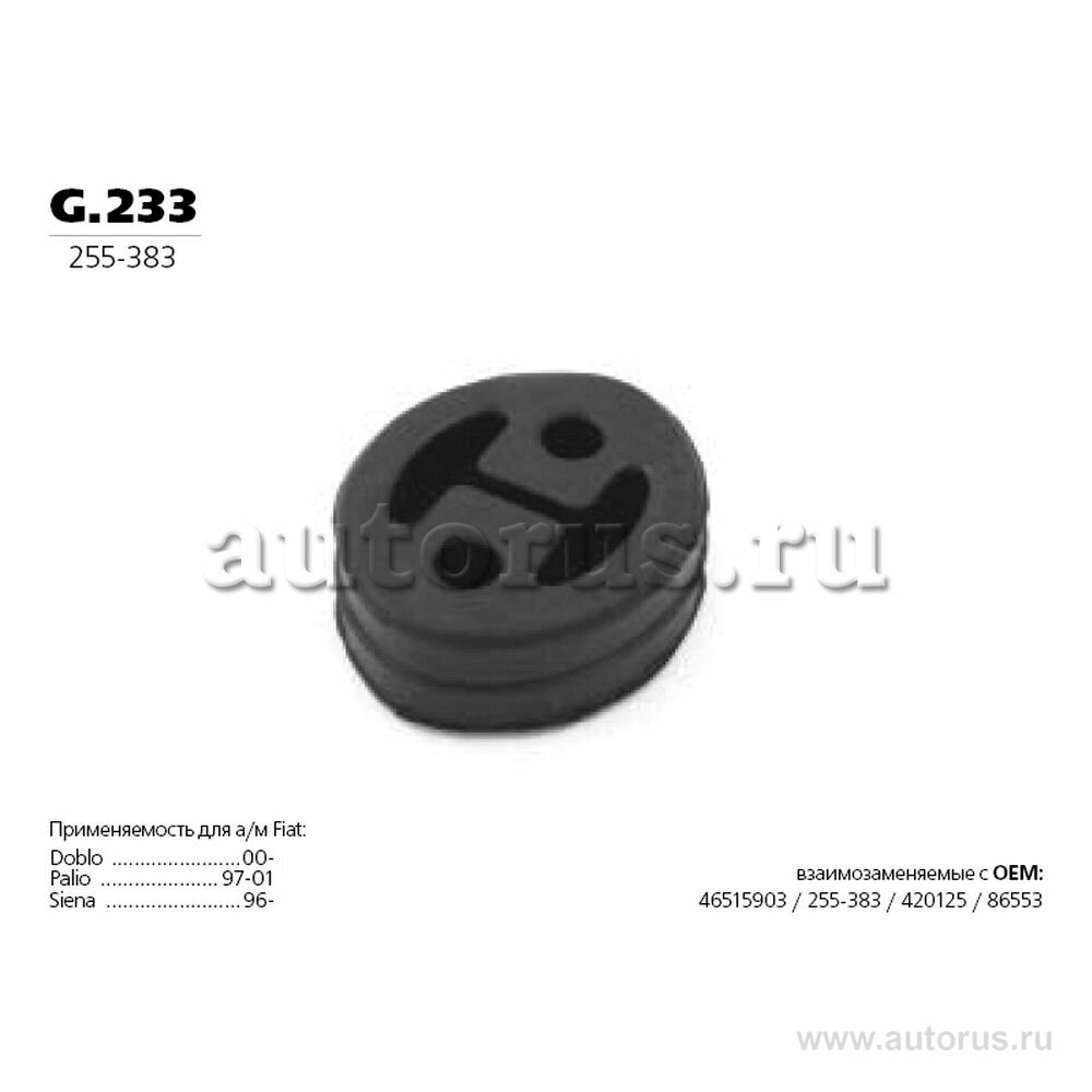 Кольцо подвески глушителя FIAT/FORD/HONDA/MAZDA/VOLVO g.233 TRANSMASTER G.233