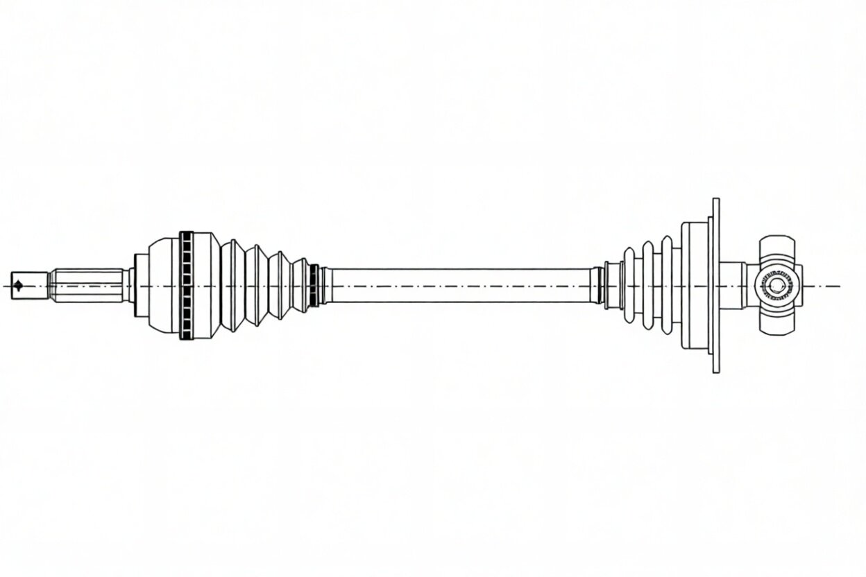 Привод левый 690mm, 24160 Dacia Logan 1.4-1.6i 04 1581033SX Stellox арт. 1581033SX