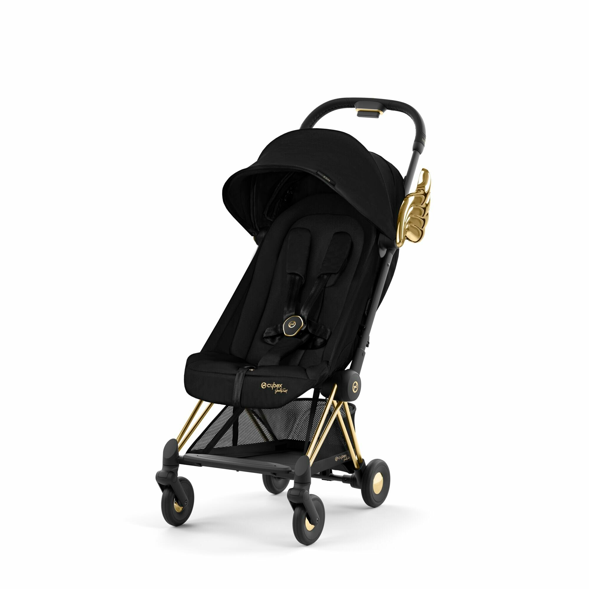 Компактная прогулочная коляска Cybex Coya (FE JS Wings) на шасси Rosegold