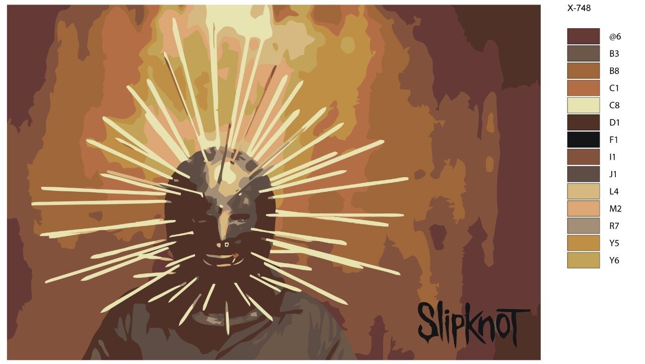 Картина по номерам X-748 "Рок-группа Slipknot Крэйг Джонс" 70x110