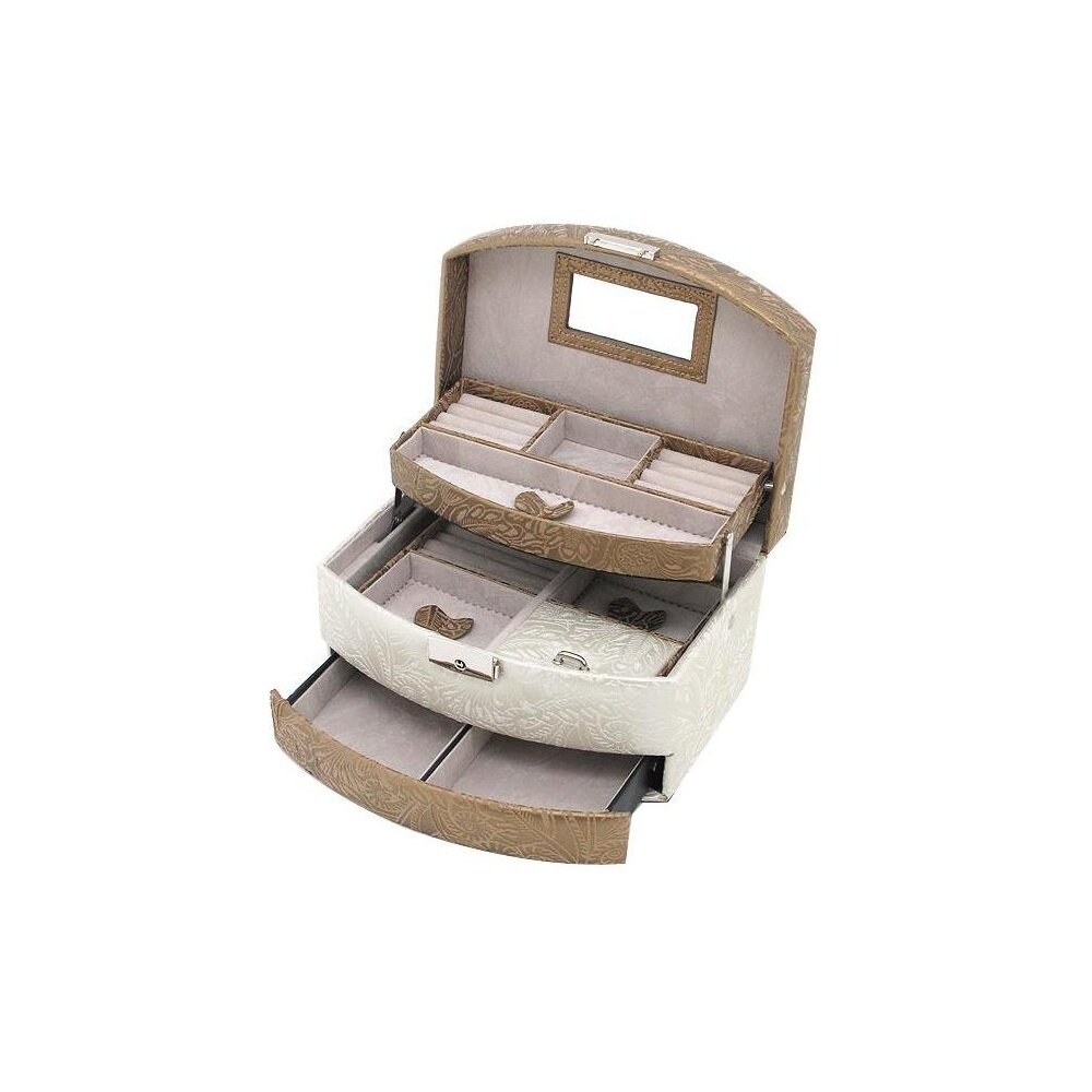 Jardin D’Ete P6868D Шкатулка для украшений jardin d-ete, цвет бежево-золотой, 22 х 16 х 12,8 см