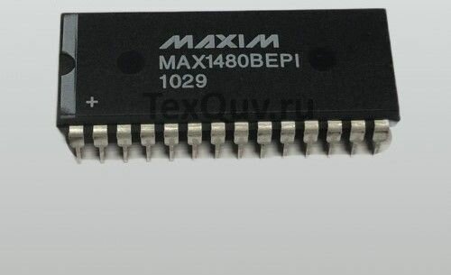 MAX1480BEPI+, приемопередатчик RS-485/RS-422, с гальванической развязкой, корпус DIP28