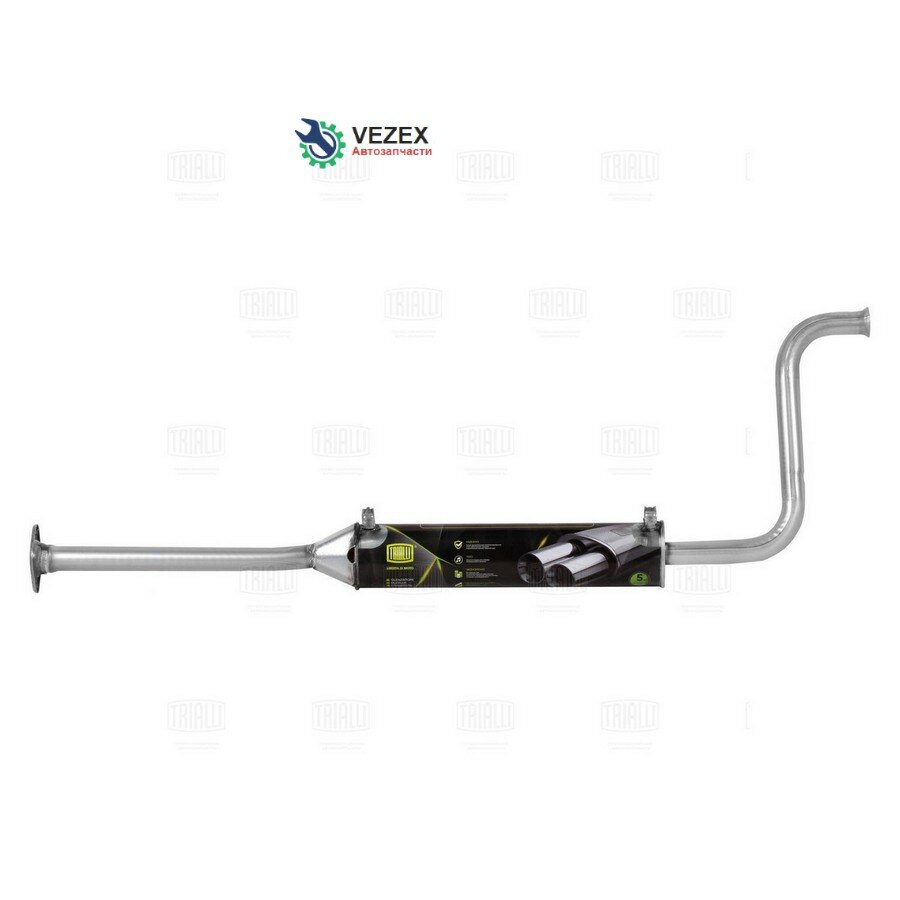 TRIALLI EAM0111 резонатор глушителя! алюм, с/о, короткий\ Lada 2110 1.5i 16V 96>