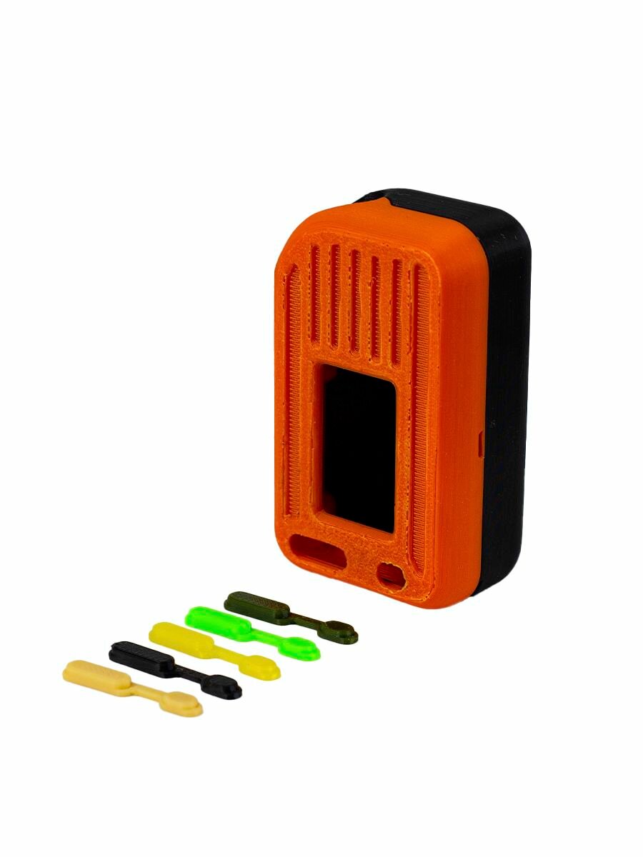 Корпус Meshtastic под плату Heltec T114 с нишей для GPS-модуля, цвет оранжево-чёрный